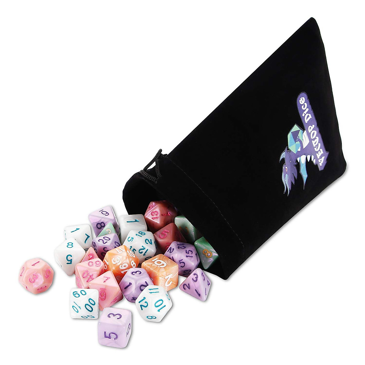 DND Dice, 5 x 7 Sets (35 Pieces) Polyhedron Dice for Dungeons & Dragons RPG MTG DND Tabletop Game with 1 Free Pouch D4 D8 D10 D12 D20