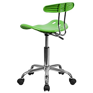 Flash Furniture Elliott Vibrant Apple Green and Chrome Swivel Task Office Chair with Tractor Seat