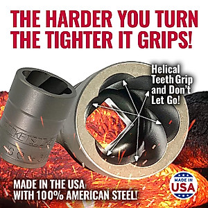 18-Piece Bolt Lug Nut Extractor Socket Set with RAZORGRIP - Made in USA Steel