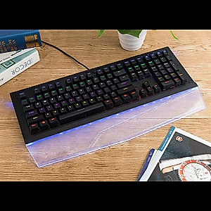 Mechanical Gaming Keyboard LED Backlit Wired Keyboard with Blue Switches for Windows Gaming PC (108 Keys, Black)