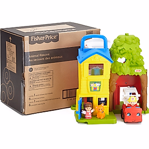 Fisher-Price Little People Toddler Toy Animal Rescue Playset with Lights Sounds Figures & Vehicles for Pretend Play Kids Ages 1+ Years​ (Amazon Exclusive)