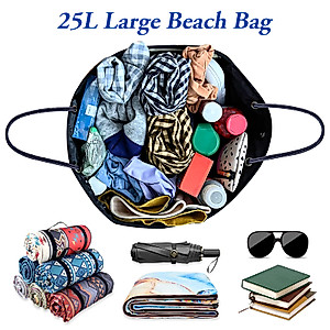DSYD Neoprene Tote Bag Waterproof，Beach Bags Waterproof Sandproof with Zippers，Rubber Beach Bag acve Wallet，15 x 12 x 9 inch, #6 (198911)