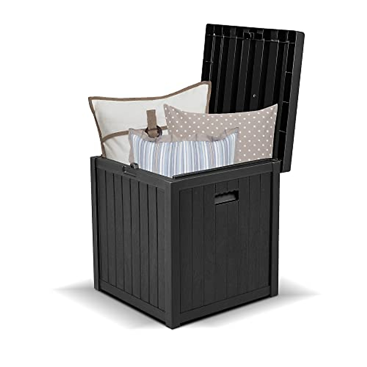 SUNVIVI OUTDOOR Deck Storage Box, 51 Gallon Resin Patio Storage Bin Waterproof Outside Storage Container for Cushions, Pool Supplies, Garden Tools, Grey