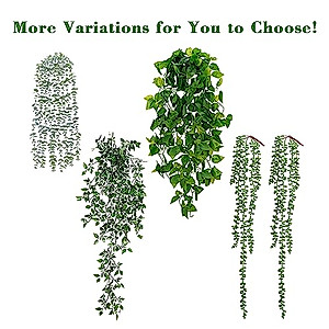 BLEUM CADE Fake Hanging Plants, 1pcs Sage Green Artificial Hanging Potted Plant, Faux Eucalyptus Hanging Plant Greenery for Wall Shelf Home Living Room Indoor Outdoor Decor