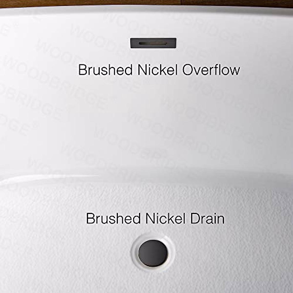 WOODBRIDGE 59" Freestanding White Acylic Soaking Bathtub with Matte Black Drain and Overflow,BTS1509-MB-Drain&O