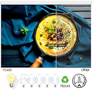 Projector, GooDee 2023 Dolby Native 1080P Video Projector, 9500L Outdoor Movie Projector, 230" Supported Home Projector, Compatible with Fire TV Stick, PS4, HDMI, VGA, AV and USB, Black (YG600)