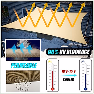 Amgo 12'x12' Beige Sun Shade Sail Canopy