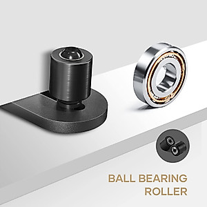 EaseLife Sliding Barn Door Bottom Floor Guide,Ball Bearings Adjustable Stay Roller,Wall Mount System,Flush Flat Bottom Design,2 Assemble Setup Options,Fit All Size Door,Black