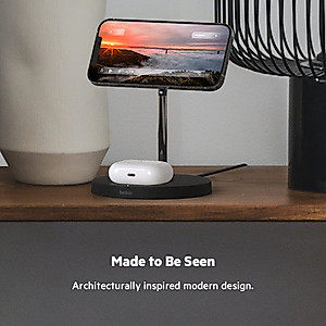 Belkin MagSafe 2-in-1 Wireless Charging Stand for Apple iPhone 16, iPhone 15, iPhone 14, & iPhone 13 Series & AirPods - MagSafe Fast Charging Station for Multiple Devices - Black