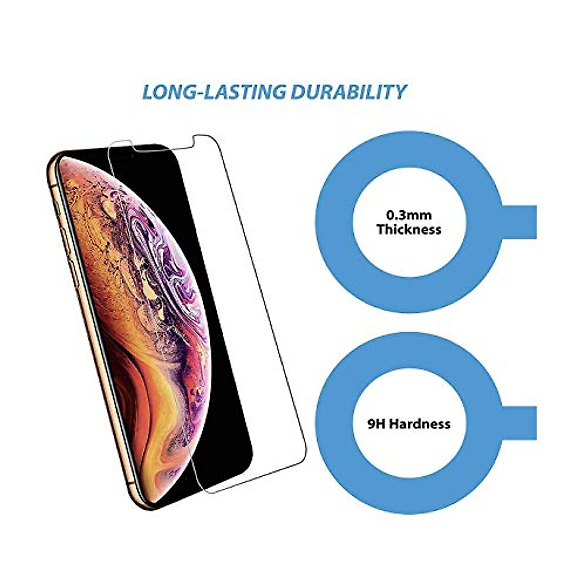 [4 Pack] Screen Protector for iPhone X, XS, 11 Pro, Beam Electronics Tempered Glass - 99% Touch Accurate with Easy Installation Tray and Accessories