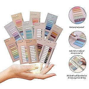 Thereisno 1600/2000/2400 Pieces Writable Morandi Sticky Tabs Repositionable Color Page Marker Sticky-Notes Tabs,Sticky Tabs Book Tabs 1 Set of Sticky Indexes Tabs