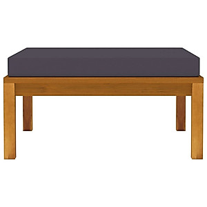 CKioict PatioRest Footres with Dark Gray Cushion,Outdoor Ottoman,Modern Footstool for Garden Yard Deck Poolside,Solid Acacia Wood