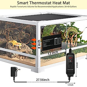 Raintrip Reptile Thermostat,Reptile Heating Pad,16W,Suitable 30-40Gal Terrarium,Temperature Controller for Turtle/Snake/Lizard/Frog/Spider/Plant Box