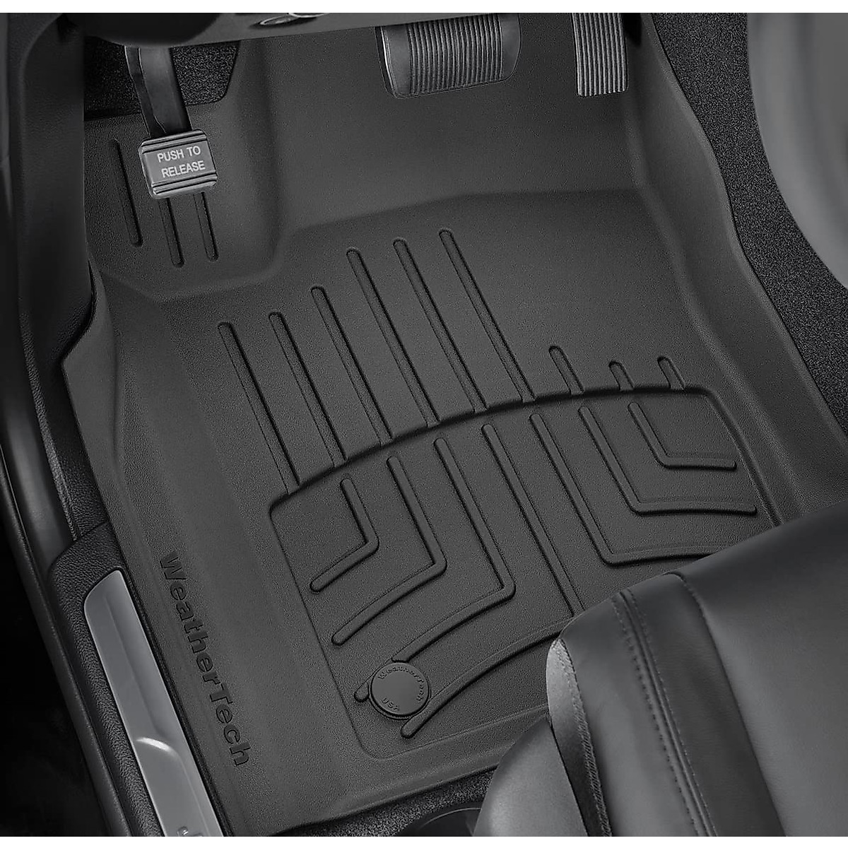 WeatherTech FloorLiner HP Custom Fit Floor Mats for Ford Explorer Hybrid, Explorer ST, Explorer - 1st Row (4415751IM), Black