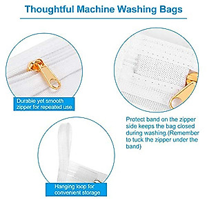 GOGOODA Delicates Laundry Bags, Fine Mesh Wash Bag for Lingerie, Underwear, Bra, Silk, Socks with Hanging Loop