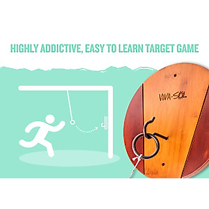 Triumph Sports Viva Sol Premium Bamboo Walnut Finish Hook and Ring Target Game for Use Indoors and Outdoors , 8.00 x 8.00 x 1.00"