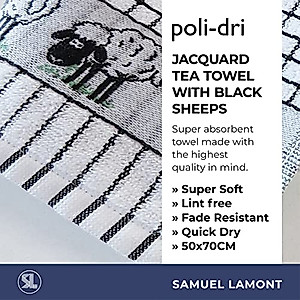 Samuel Lamont Poli Dri 100% Cotton Dish Towel - Black Sheep