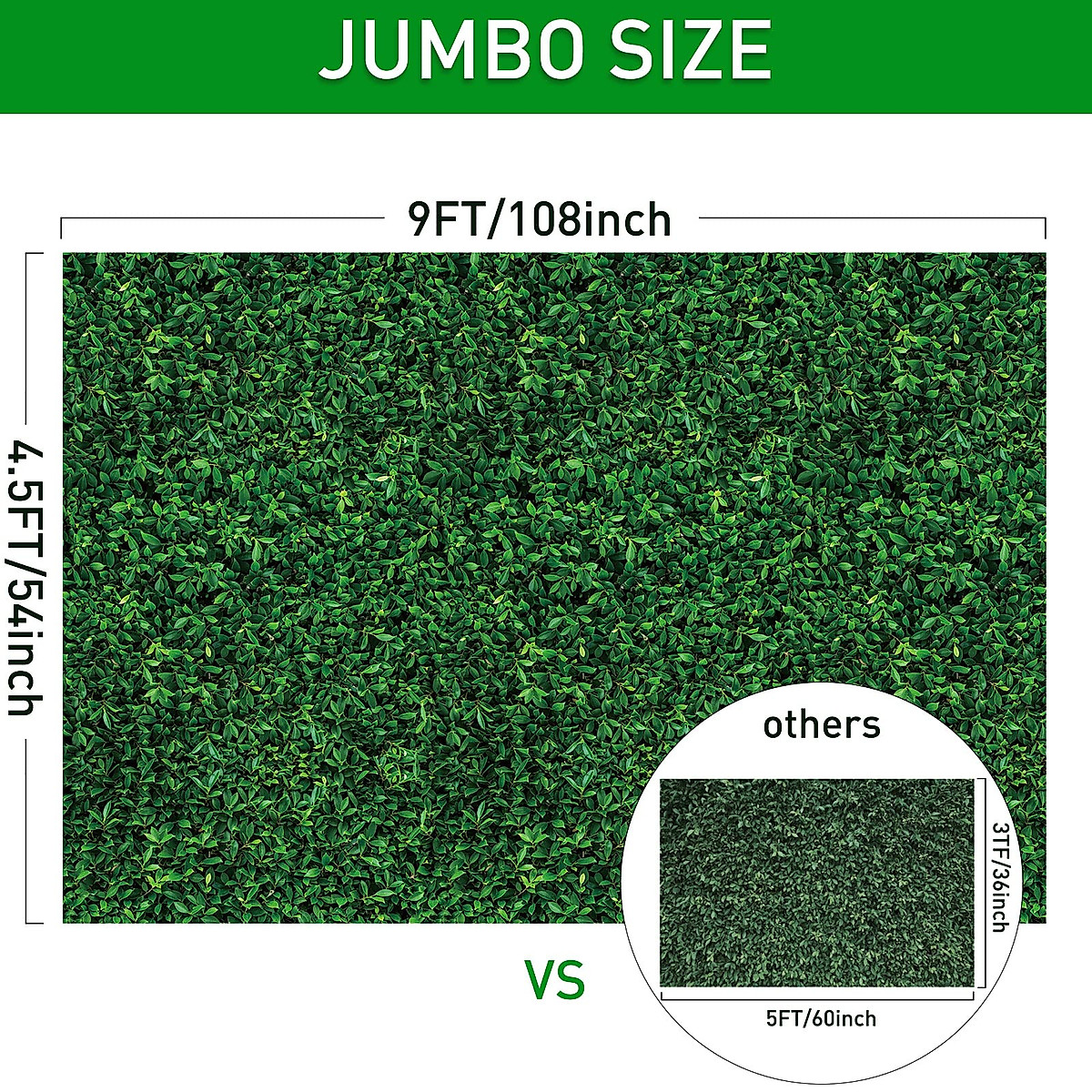 54 x 108 Inches Jumbo Green Leaves Photography Leaf Backdrop 3D Waterproof Tree Leaves Background Photo Booth Prop Green Leaf Tablecloths for Baby Shower Birthday Party Decoration (3 Pack)