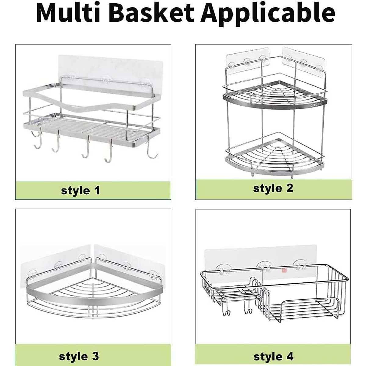 14PCS Shower Caddy Adhesive Replacement,Shower Shelves Adhesive Strip Pad Shower Organizer Sticker Replacement Bathroom Heavy Duty Strong Sticky Wall Adhesive No Drilling Strong Transparent Adhesive
