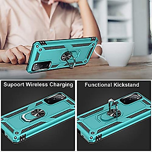 LUMARKE Galaxy S20 FE Case,Pass 16ft. Drop Tested Military Grade Cover with Magnetic Ring Kickstand Compatible with Car Mount Holder,Protective Phone Case for Samsung Galaxy S20 FE Teal