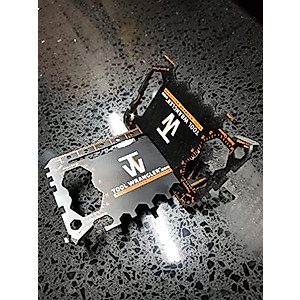 Tool Wrangler 46-in-1 EDC Credit Card Multitool - Gadget For The Wallet Or Pocket – STAINLESS STEEL - Outdoor Survival PSK - Patented Design - Multi-Function Tool For Quick Fixes - Black Edition