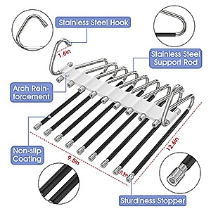 2 Pack Pants Hangers Space Saving + 24 Pack Hangers Space Saving Closet Organizers and Storage for Wardrobe Apartment College Dorm Room Essentials