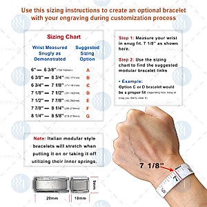 Dolceoro Customized Modular Charm Link - 9mm Std. Size Super Link Stainless Steel Italian Style