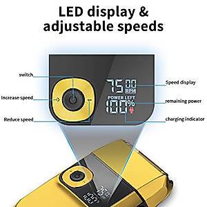 DSP® Bald Shaver for Men Shavers for Men 2 in1 Barber Shaver with Precision Trimmer 3-Speed Electric Razor with LED Digital Display Stainless Steel (Gold)