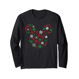 Disney Mickey Mouse Icon Holiday Snowflakes Long Sleeve T-Shirt