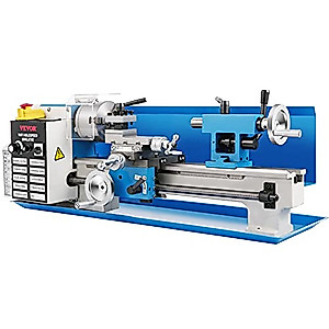 VEVOR Mini Metal Lathe, 7"x14", 550W Variable Speed 2250 RPM Metal Lathe, with 3-jaw Chuck Mini Lathe Machine Benchtop Metal Lathe Digital Display for Metal Turning