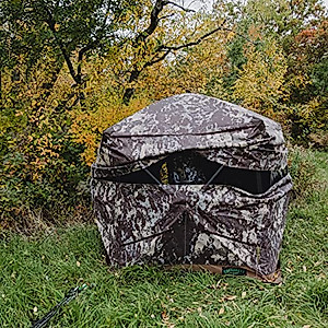 Barronett Blinds OX5 Hub Hunting Blind, 4 Person Pop Up Ground Blind, Crater Core Camo, BX550CC