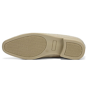 UUBARIS Mens Loafers Dress Shoes Slip On Driving Shoes City Tuxedo Walking Shoes Light Beige Size 12