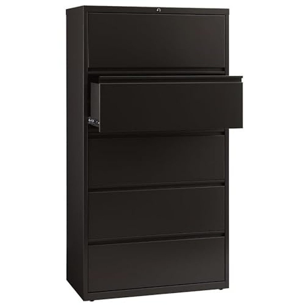Hirsh 36-in Wide HL8000 Series Metal 5 Drawer Lateral File Cabinet Black