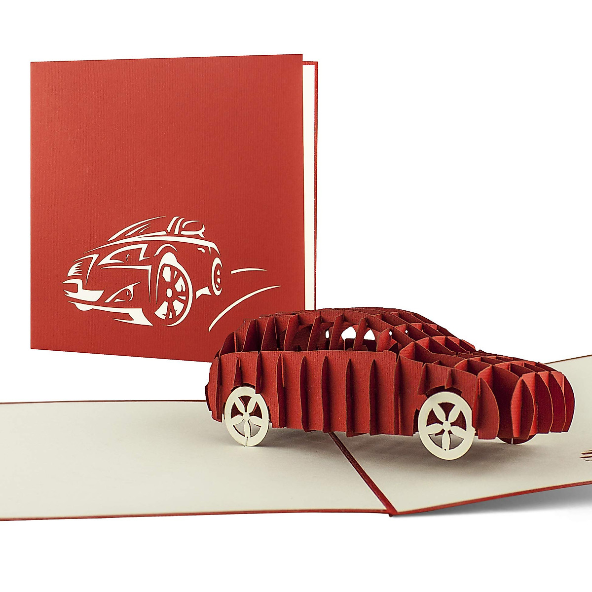 Diese-Klappkarten Unusual 18th and 21st birthday greeting card, congratulations on passing your driving test, gift voucher card for 18th and 21st birthday, pop up car card, T07