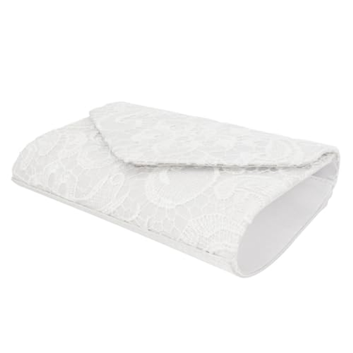Clutch Purse Handbag Evening Bag Lace Messenger Bag Wedding Party Bag (White)