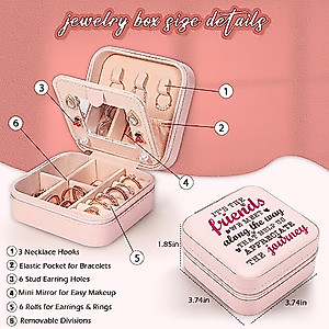 LEJIAJINW Friends Friendship Gifts for Women Female, Gifts for Bestie Best Friend, Friendship Birthday Gifts Ideas, Appreciation Gifts for Friends Jewelry Box, Travel Jewelry Case Organizer