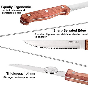 Steak Knives Set of 8 Utility Knives Steak Knife Cutlery Utensil Serrated Edge Steel…