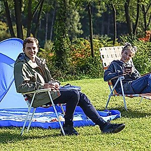 #WEJOY Folding Webbing Chaise Lounge Chair 5 Adjustable Position Portable Web Beach Lounge Chair Webbed Lawn Chairs Reclining Camping Chairs with Strap for Outdoor Sunbathing Pool Yard Tanning Patio