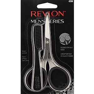 Revlon Men's Series Facial Hair Kit, Includes Scissors and Comb for Trimming and Styling, Made with Stainless Steel