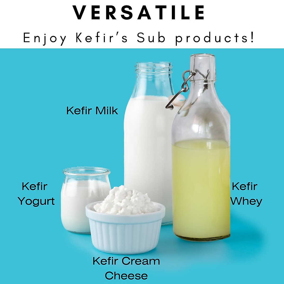 Live Kefir Grains 1 TBSP, Kefir Starter Culture, Rich in Live Active Probiotics, Start your own Kefir Culture at Home, Bulgaros de Leche, Beginners Kit