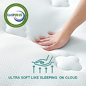 Hansleep Memory Foam Mattress Topper Twin XL, Cooling Mattress Pad for College Dorm Single Bed, Breathable Twin Extra Long Mattress Covers with Deep Pocket, 39x80 Inches, White