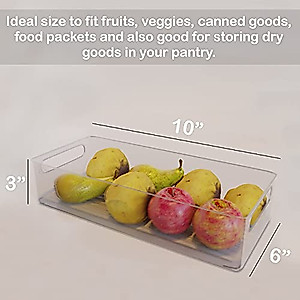 Bahoki Essentials Kitchen Pantry Bin - Clear Plastic Storage for Freezer and Refrigerator - Kitchen Organizer for Snack, Drink, Fruit and Vegetable - Multifunctional Stackable Home Bins