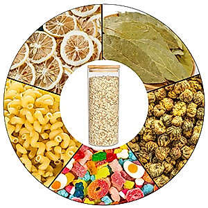 UrSpeedtekLive 32 OZ Glass Storage Jars with Airtight Bamboo Lids, Set of 8 Food Storage Jars with Wood Lids, Glass Kitchen Canisters, Clear Container for Flour, Dry Goods, Cookie, Candy, Rice, Pasta