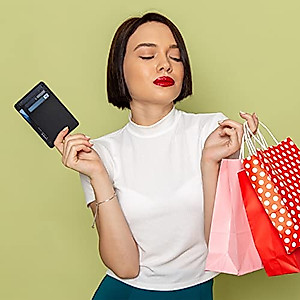 Black Wallet for Women Small Minimalist Design RFID Protect Leather Wallets