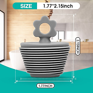 LHJJJL 2 Pcs Universal Tub Stopper, Silicone Bathtub Stopper Bathtub Drain Stopper Plug for Kitchen Bathtub Sink Drains (Grey)