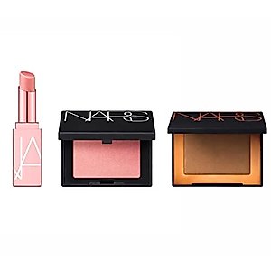 Nars Laguna Bronzer Orgasm Blush and Afterglow Lipstick Lip Balm Mini Trio (Travel Size) Gift Set