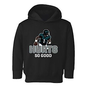 Hurts So Good Jalen Philadelphia Football Toddler Hoodie Sweatshirt (Black, 5T)