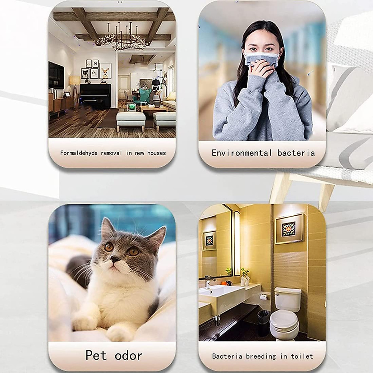 verty Plug-in Air Purifier, Mini Portable Air Purifier, Ion Generator Air Purifier Suitable for Pet Bedroom Black US Plug