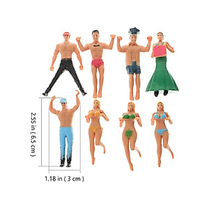 TOYANDONA Wine Glass Charms Drink Markers Hanging Ornament Identify Label Cup Action Figurines Doll Bikini Buddies for Cocktail Wedding Mininature Cake Topper