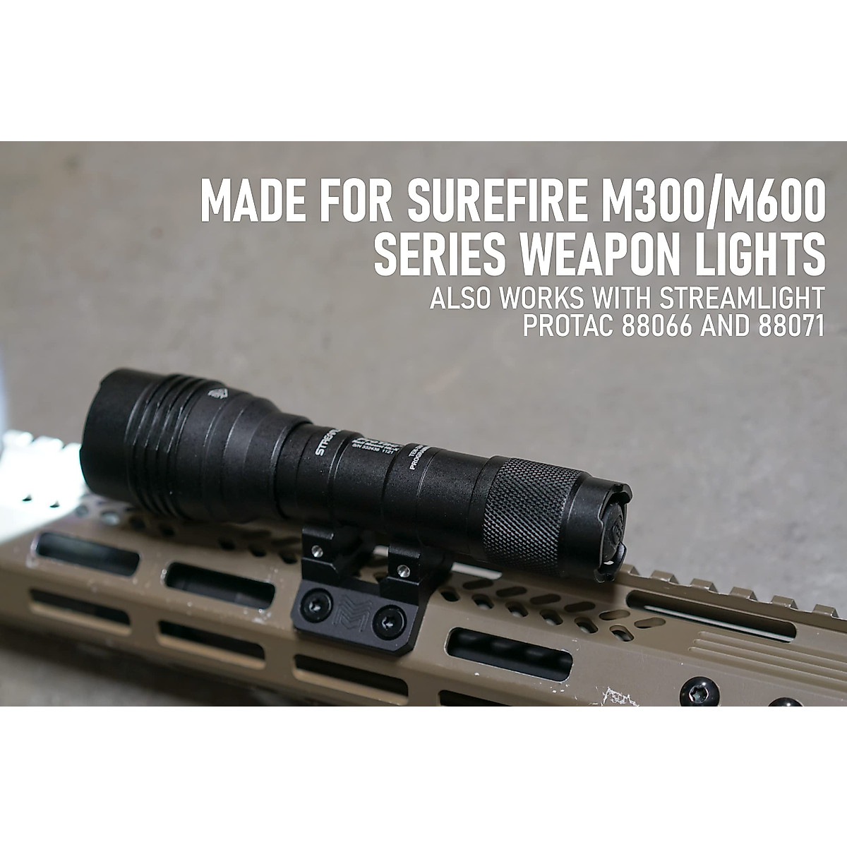 Monstrum Scout Light Mount Series | Compatible with Surefire M300/M600 Series/Streamlight Protac Series | M-LOK 45 Degree Offset